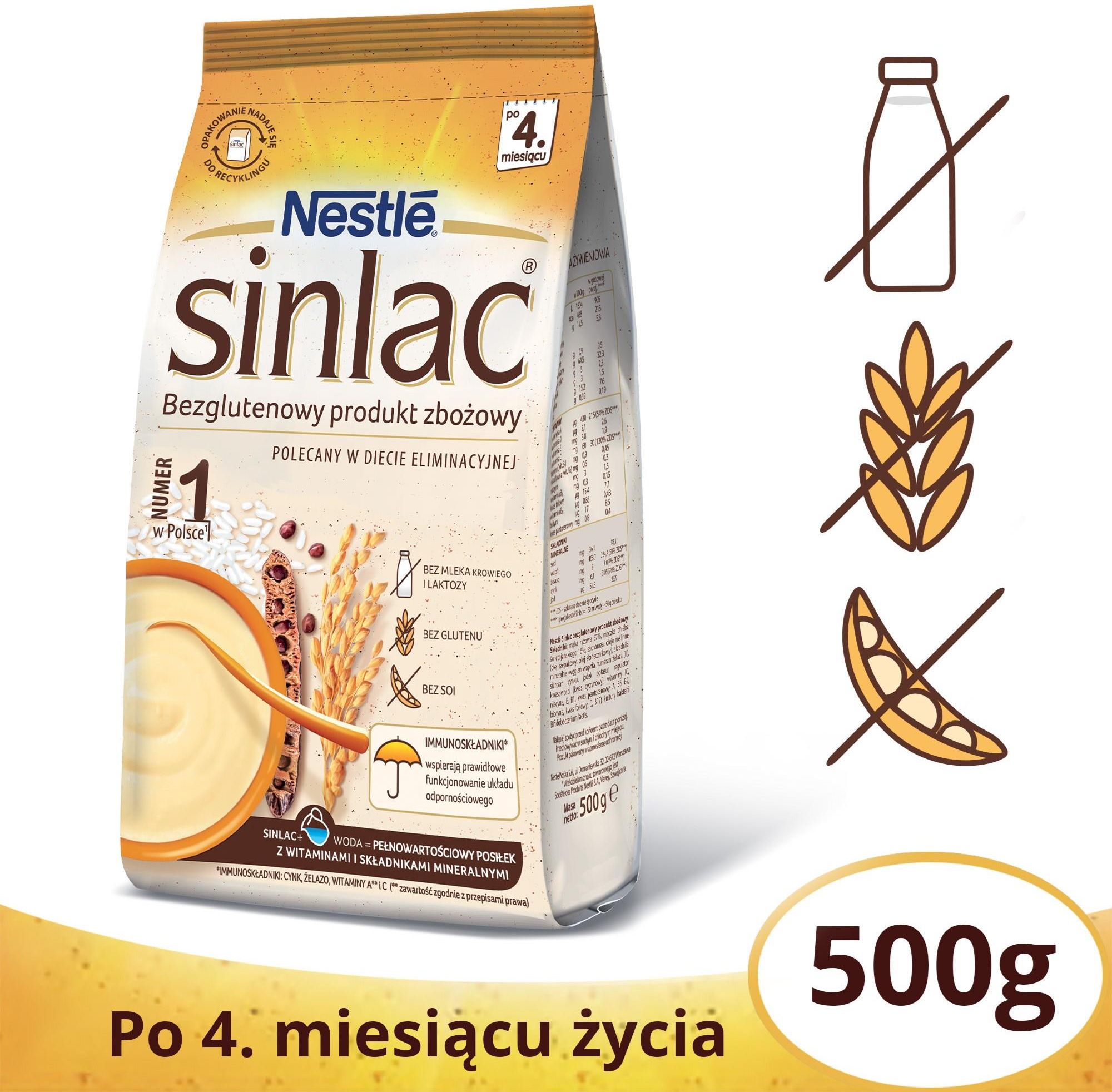 Nestle Sinlac Bezglutenowy Produkt Zbożowy Bez Laktozy Soi dla ...