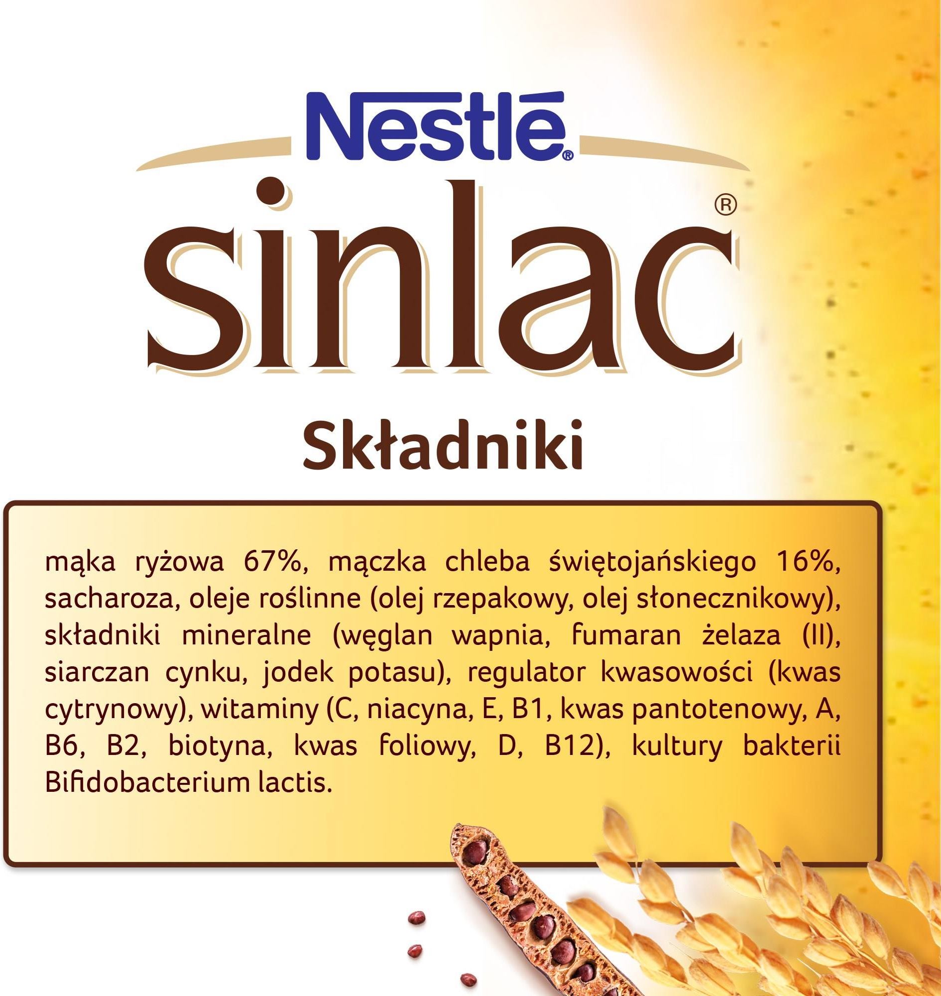 Nestle Sinlac Bezglutenowy Produkt Zbożowy Bez Laktozy Soi dla ...