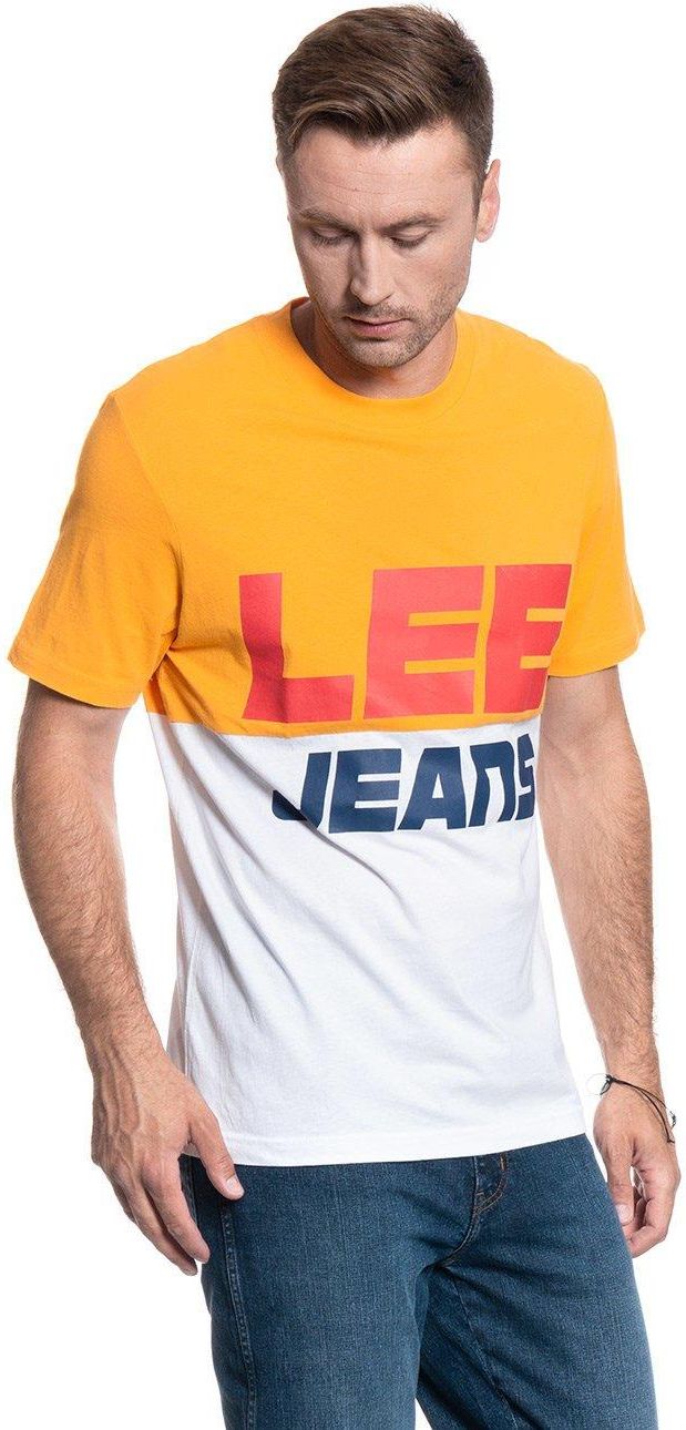 LEE COLOUR BLOCK TEE RADIANT YELLOW L60PFELG - Ceny i opinie - Ceneo.pl