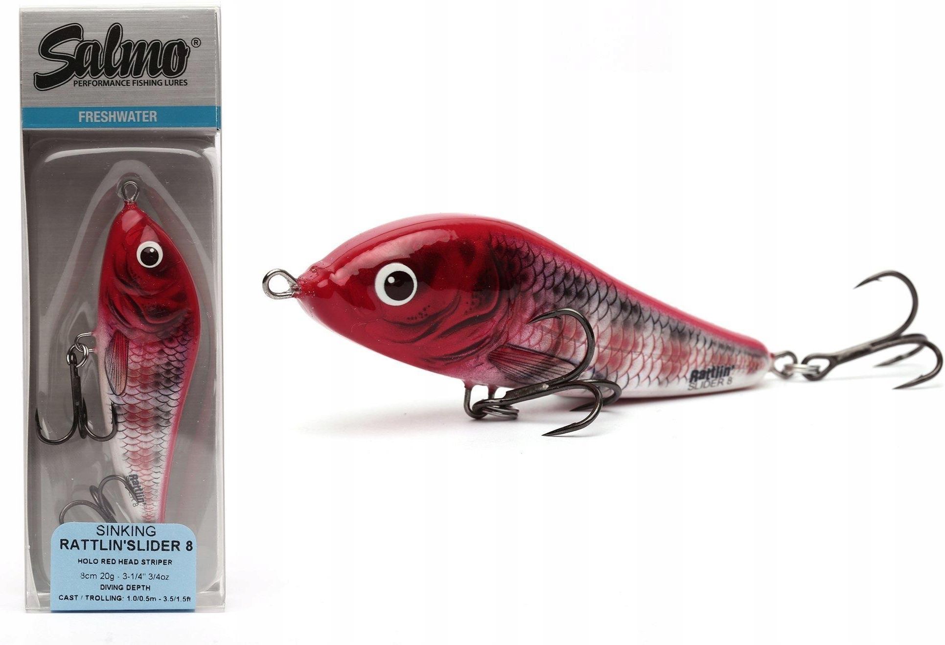 WOBLER SALMO RATTLIN SLIDER SINKING 8CM QRN004 - Ceny i opinie - Ceneo.pl