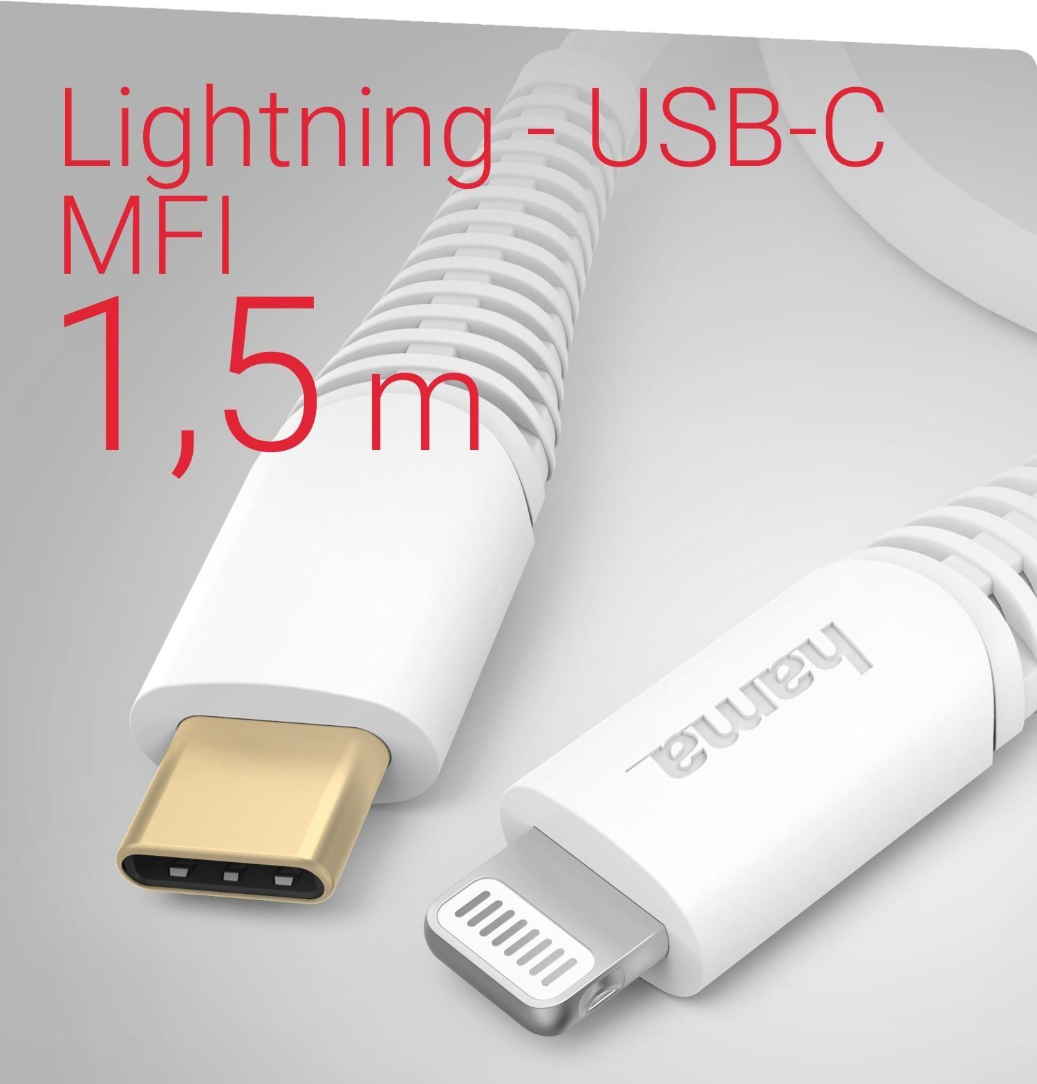 Hama USB-C - Lightning(C94) 1,5m biały (183309) - Opinie i ceny na Ceneo.pl