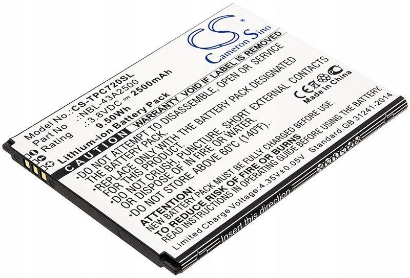Bateria Cameron Sino Tp-Link Neffos C7S Nbl-43A2500 2500Mah 9.50Wh Li-Ion 3.8V (CSTPC720SL ...