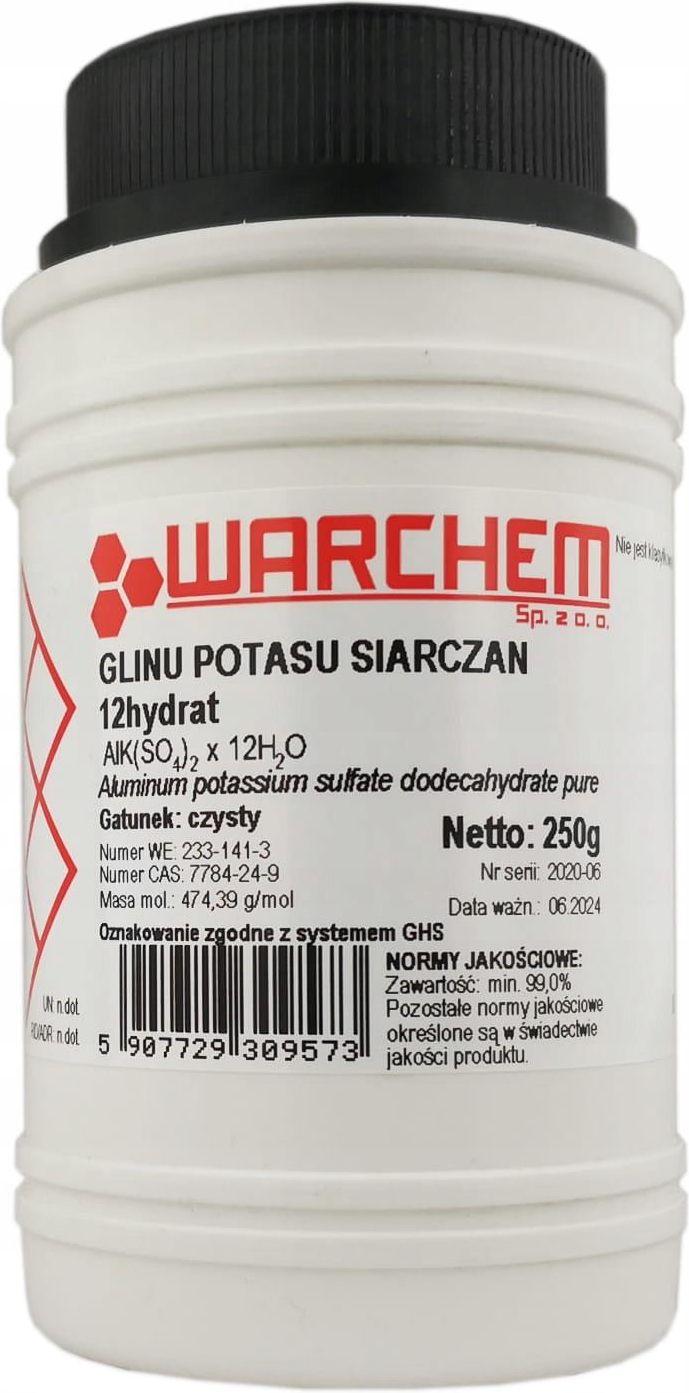 Warchem Siarczan Glinu Potasu 12Hydrat Czysty 250G - ceny i opinie ...