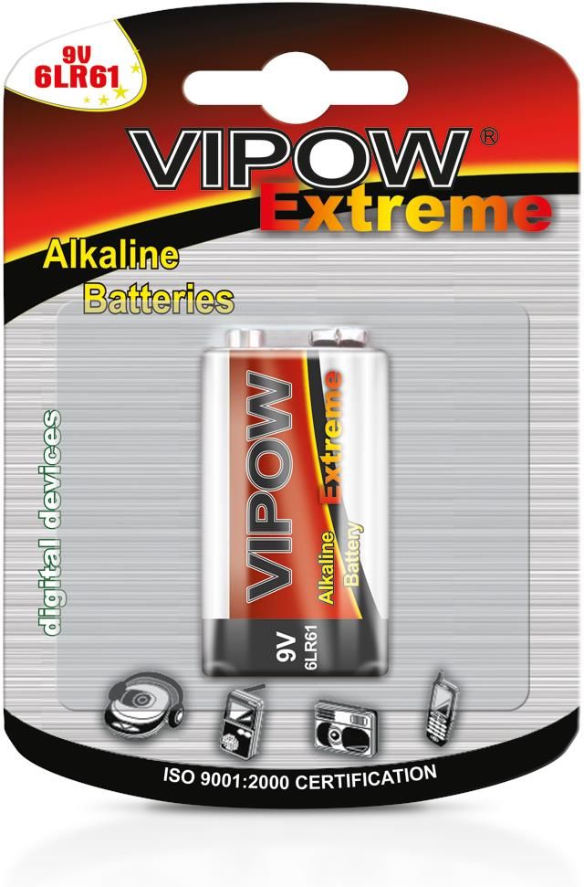 Bateria alkaliczna VIPOW EXTREME 9V 6LR6 - Ceny i opinie na Ceneo.pl