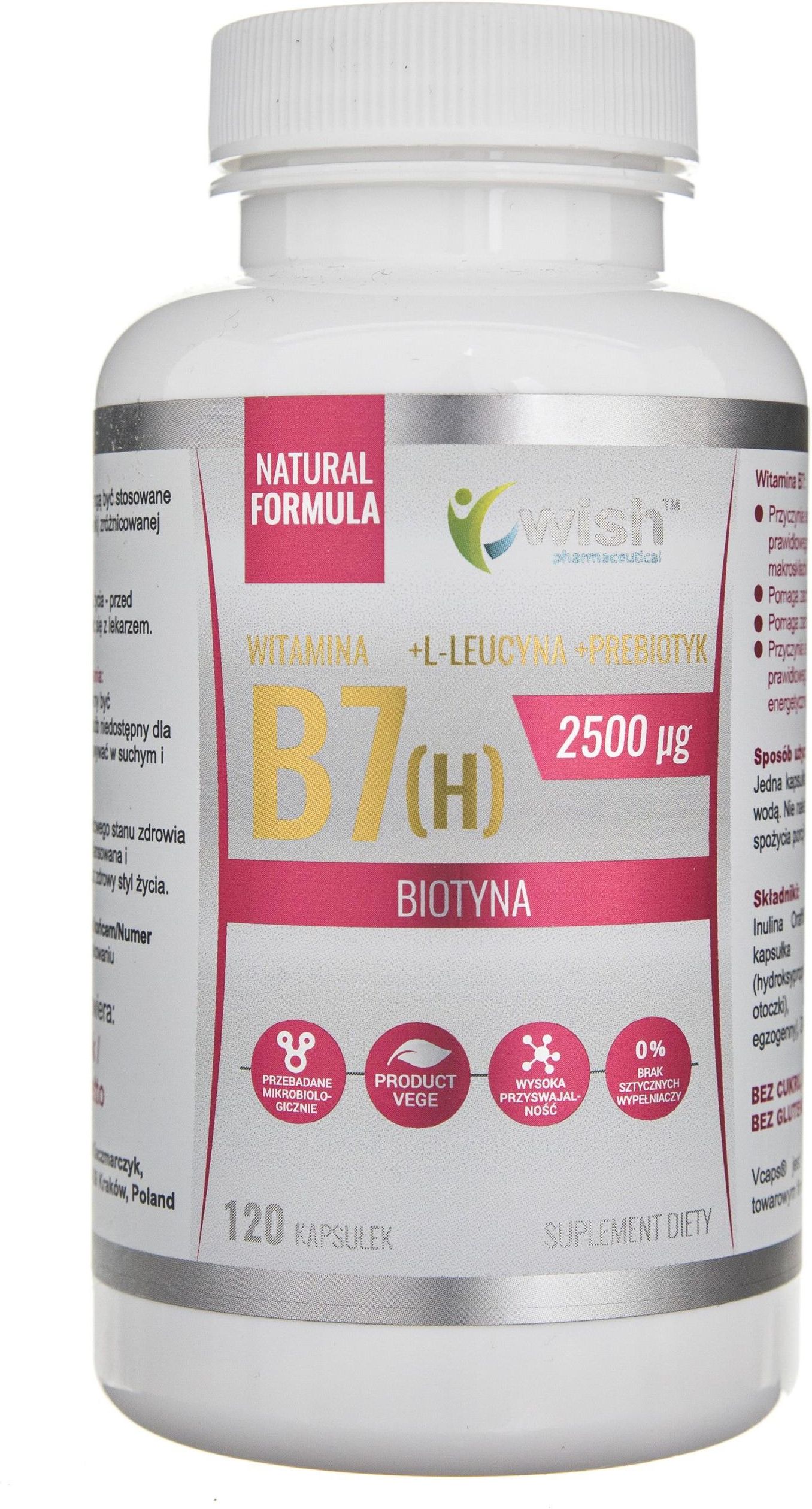 Preparat medycyny naturalnej Wish Biotyna Witamina B7 (H) 2500 µg 120 ...