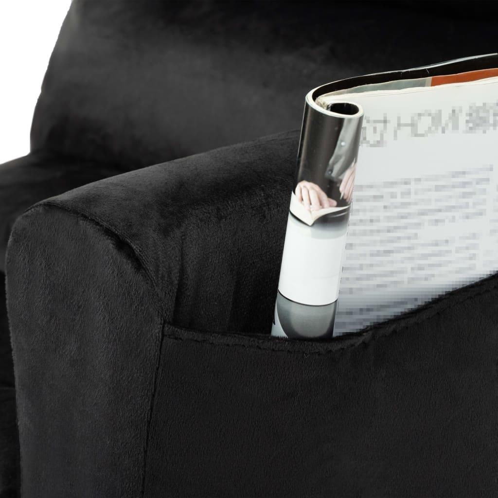 Sofa Podłogowa Z Podłokietnikami Czarna Tapicerowana Tkaniną - Opinie i ...