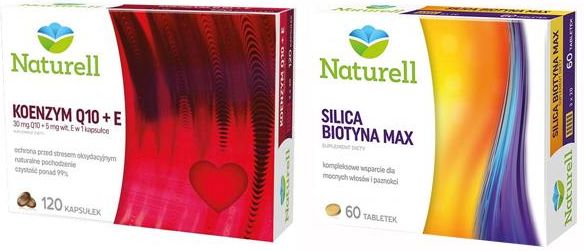 Naturell Koenzym Q10 + E 120Kaps. + Silica Biotyna Max 60Tabl. - Opinie i ceny na Ceneo.pl