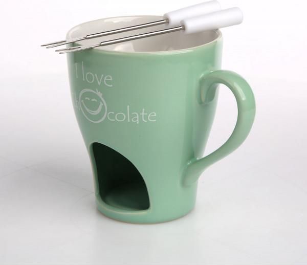 Fondue Kubek 200Ml Z Dwoma Widelczykami Czarny Miętowy I Love Chocolate ...
