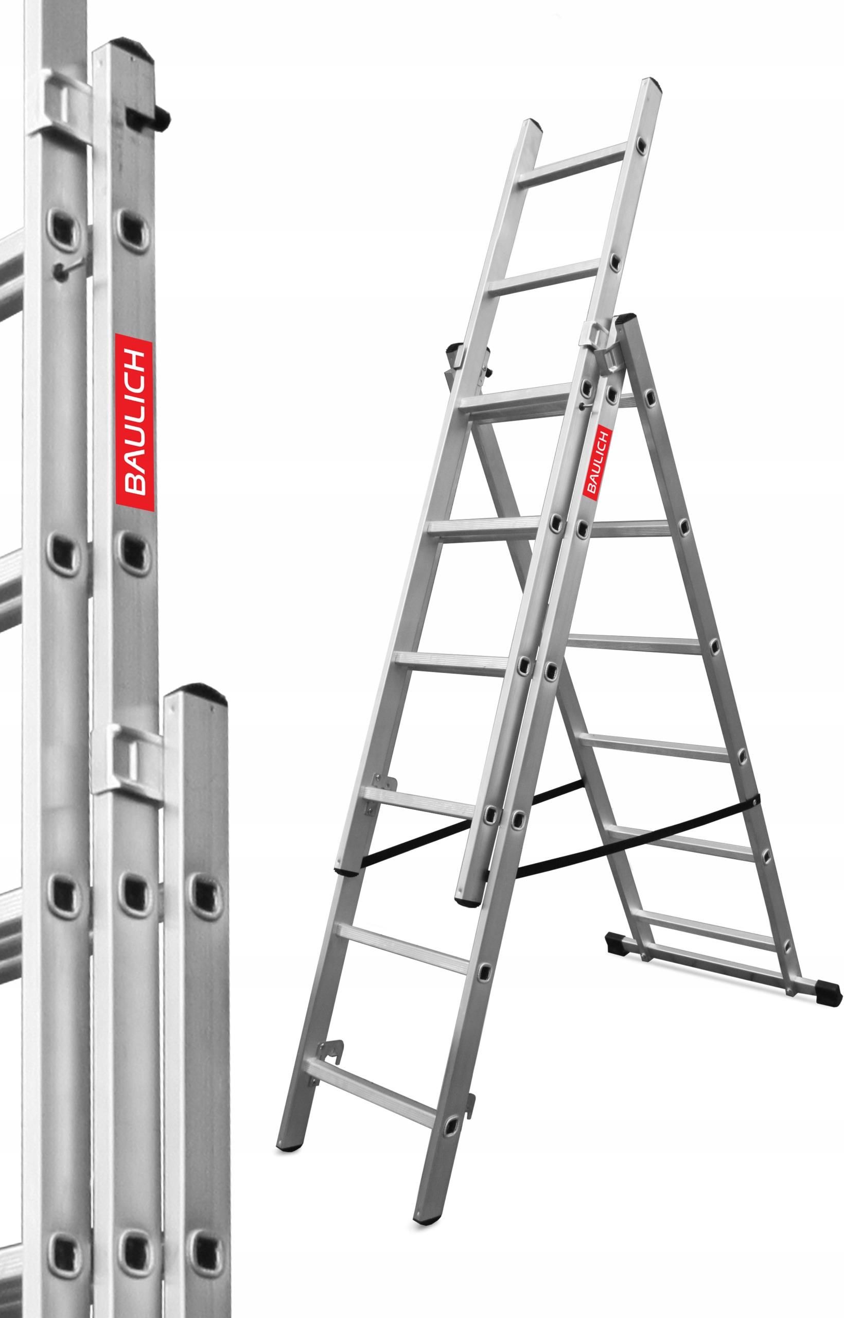 Baulich Drabina Aluminiowa 3el 3x6 150kg - Opinie i ceny na Ceneo.pl