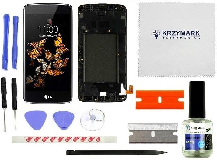Podzespoły do telefonu Gat WYŚWIETLACZ I DIGITIZER LG K8 4G K350N ...