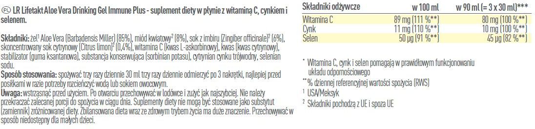 Lr Health&Beauty Lifetakt Aloe Vera Drinking Gel Immune Plus 3X1L ...