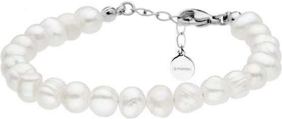 MANOKI KLASYCZNA BRANSOLETKA PERŁY HODOWLANE, STAL SZLACHETNA + SDFDFSD ...