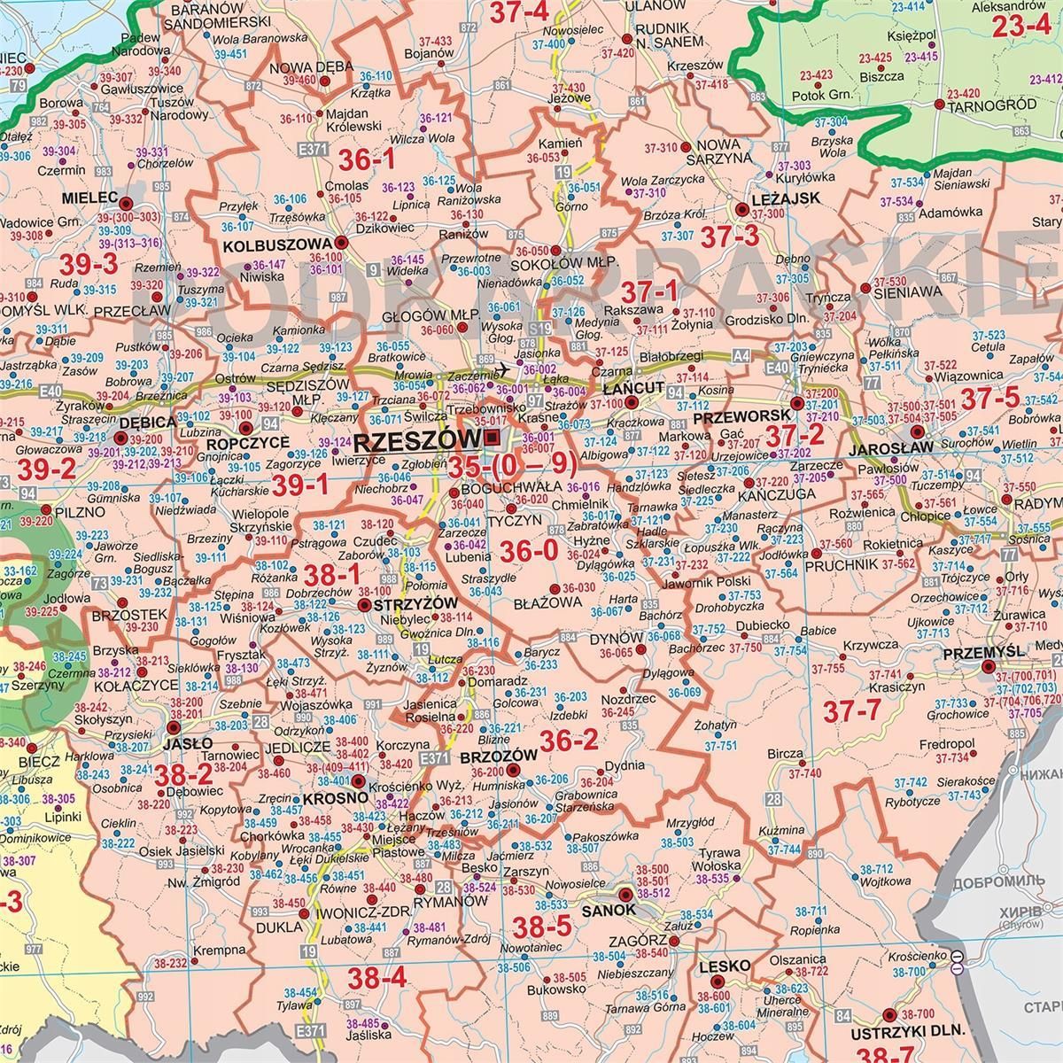 Polska mapa ścienna kody pocztowe - Ceny i opinie - Ceneo.pl