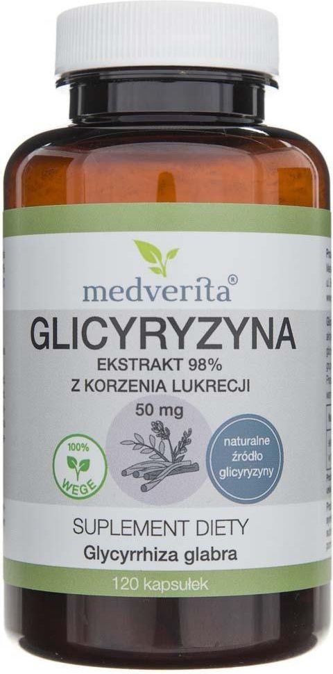 MEDVERITA Glicyryzyna 50mg Lukrecja Korzeń 120 kaps - Opinie i ceny na ...