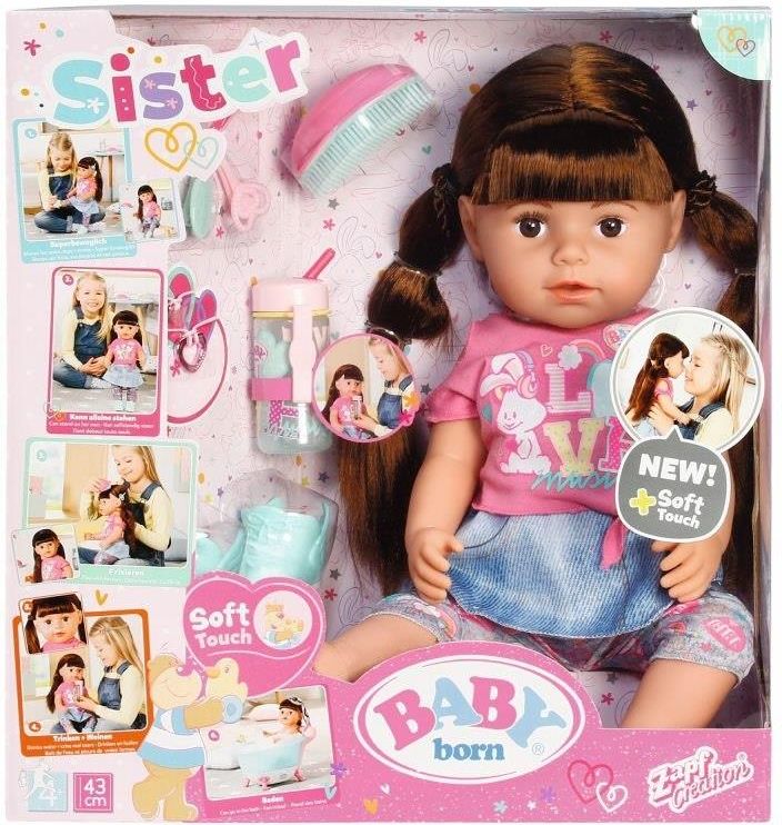 Lalka Baby Born Lalka interaktywna Siostrzyczka brunetka 43cm Model ...