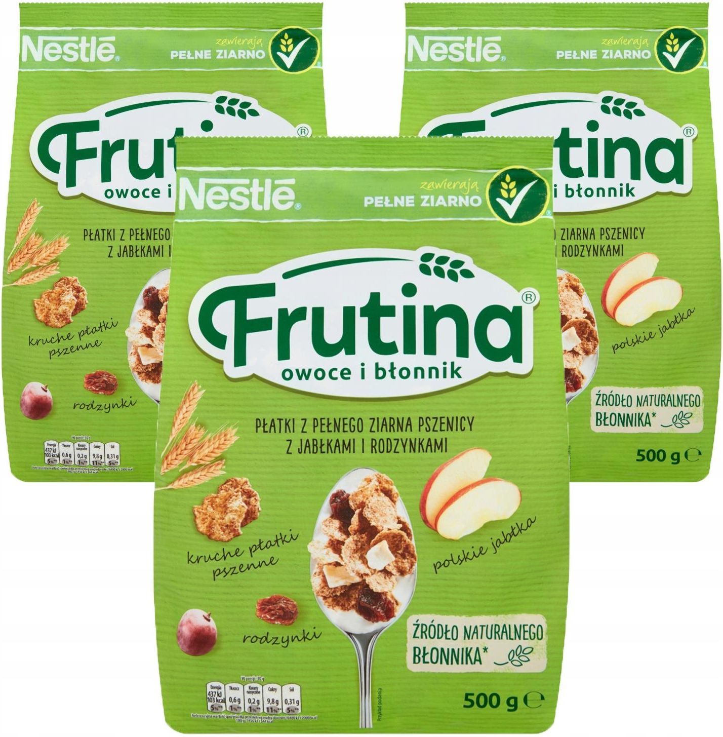 Nestle Frutina Płatki z jabłkami rodzynkami 3x500g - Ceny i opinie ...