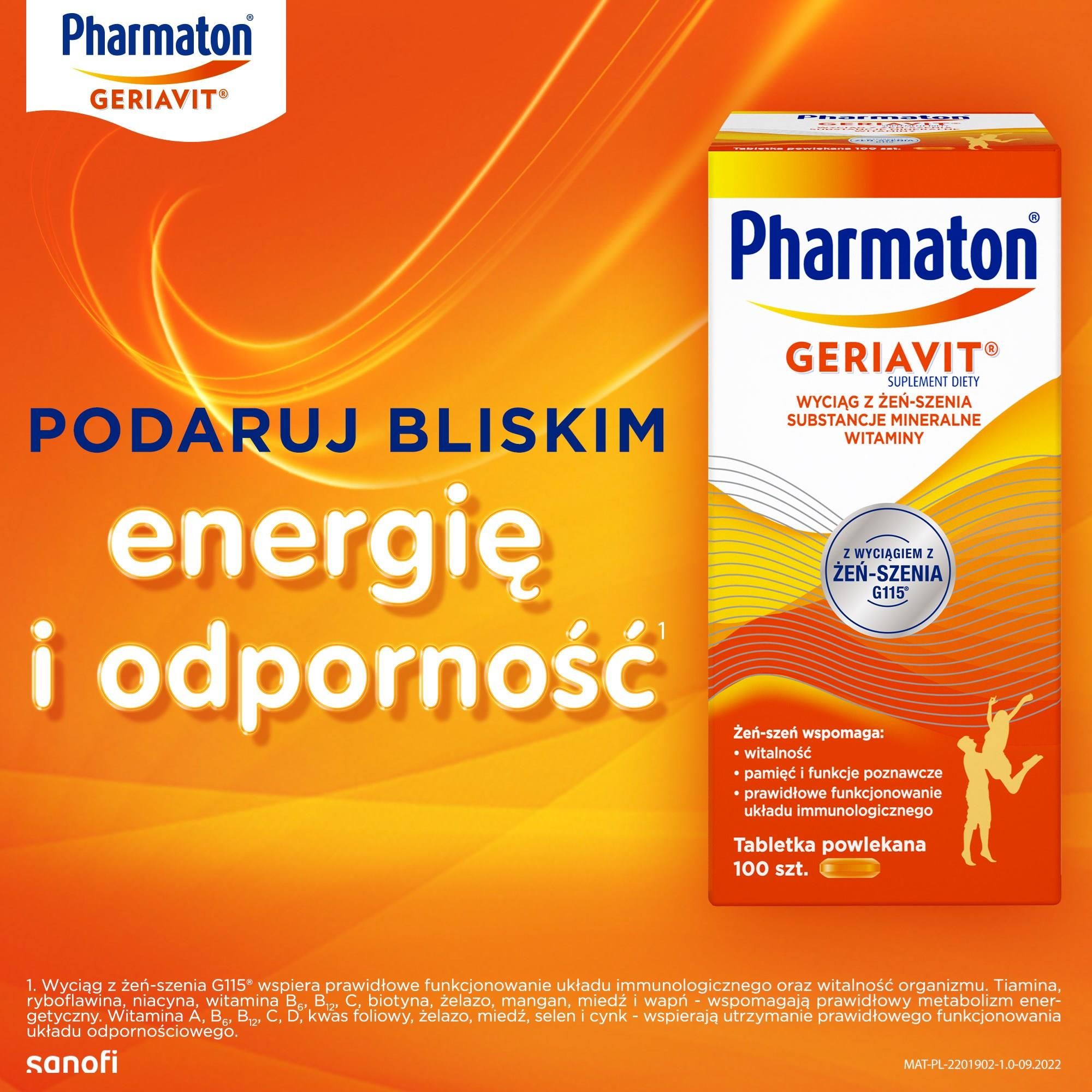 Pharmaton Geriavit 100 tabletek - Opinie i ceny na Ceneo.pl