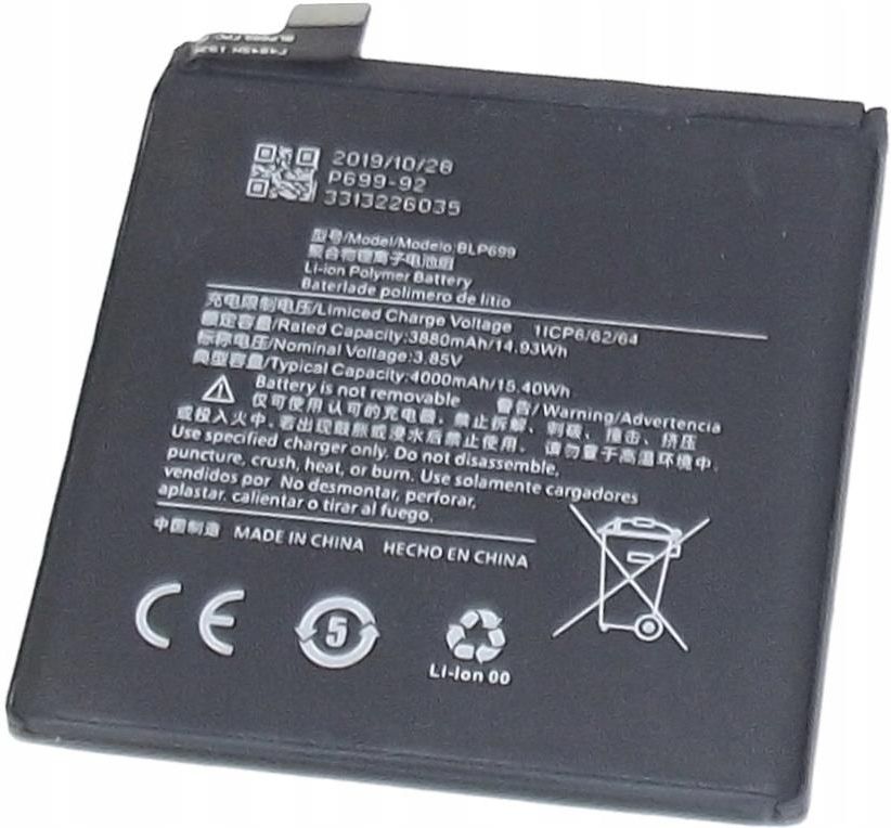Bateria PLATINUM BATERIA ONEPLUS 7 PRO LI-ION 4000MAH 3.85V BLP699 ...