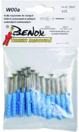 Benox Kołek Rozporowy 8X40mm Z Wkrętem 4.0X45mm - Opinie i ceny na Ceneo.pl