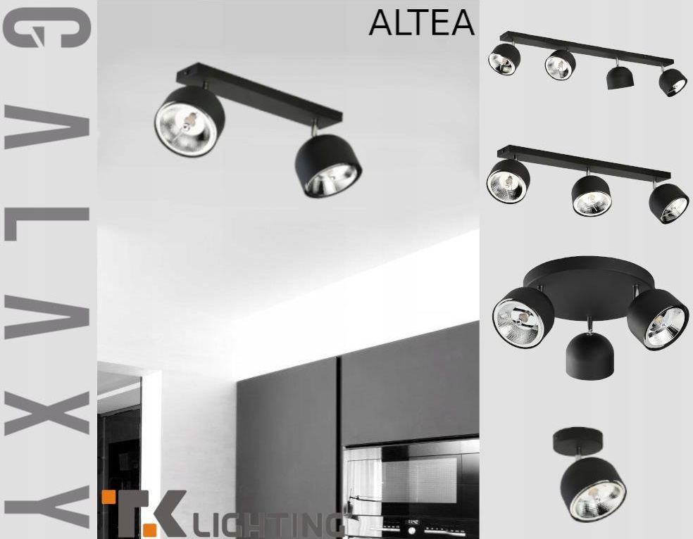 TK Lighting Altea Lampa Sufitowa (Spot) 3-Punktowa Czarna 3421 Tk3421 ...