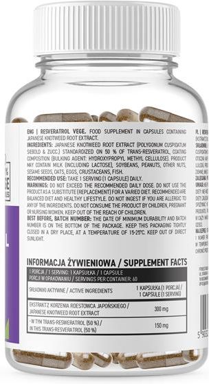 OstroVit Resveratrol 150mg Vege 60kaps. - Opinie i ceny na Ceneo.pl