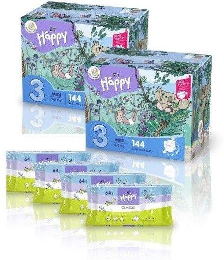Bella Baby Happy 2X Pieluszki Happy Midi Box 144Szt. 144Szt. + 4X ...