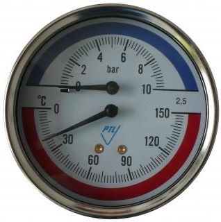 Afriso Termomanometr M80 T 0-10 Bar Poziomy (Manm10150T) - opinie i ceny na Ceneo.pl