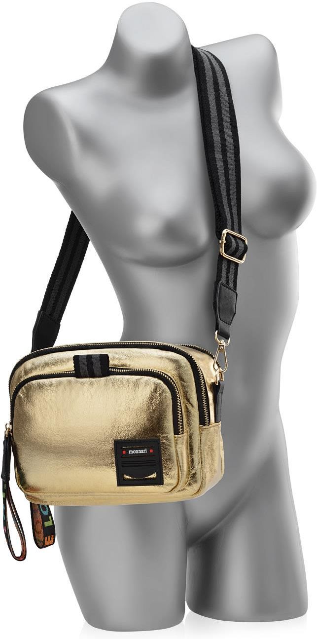 Metaliczna Sportowa Listonoszka Monnari Miękka Pojemna Torebka Damska Z Breloczkami Na Szerokim ...