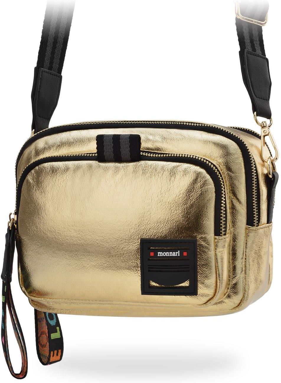 Metaliczna Sportowa Listonoszka Monnari Miękka Pojemna Torebka Damska Z Breloczkami Na Szerokim ...
