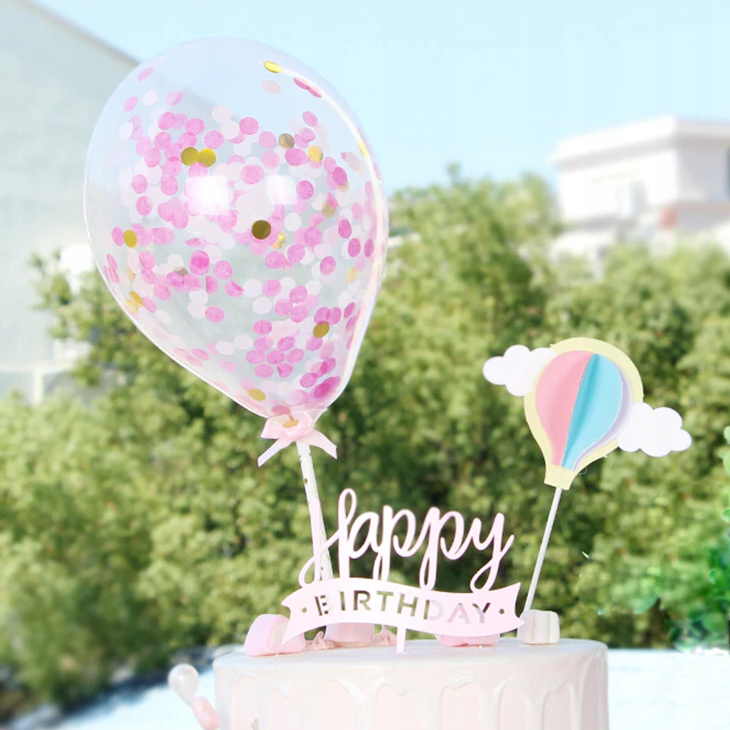 Topper Balon z konfetti niebieski na patyczku tort - Ceny i opinie ...