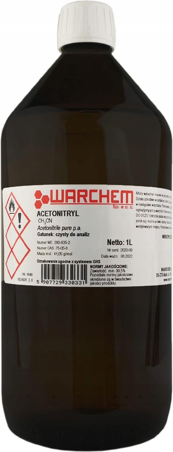 Drobne akcesoria medyczne Warchem Acetonitryl Czysty Do Analiz 1L ...