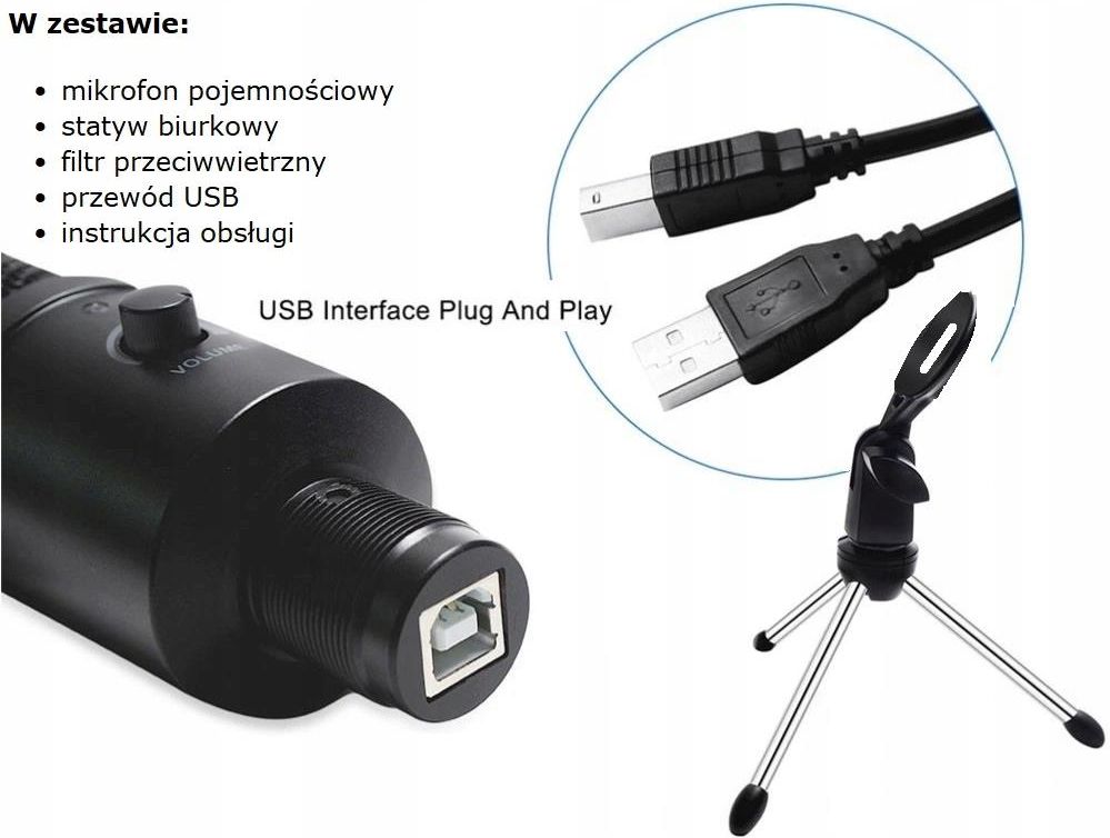 Mikrofon Explosion Usb Mic Mikrofon Pojemnościowy Zestaw - Ceny i ...