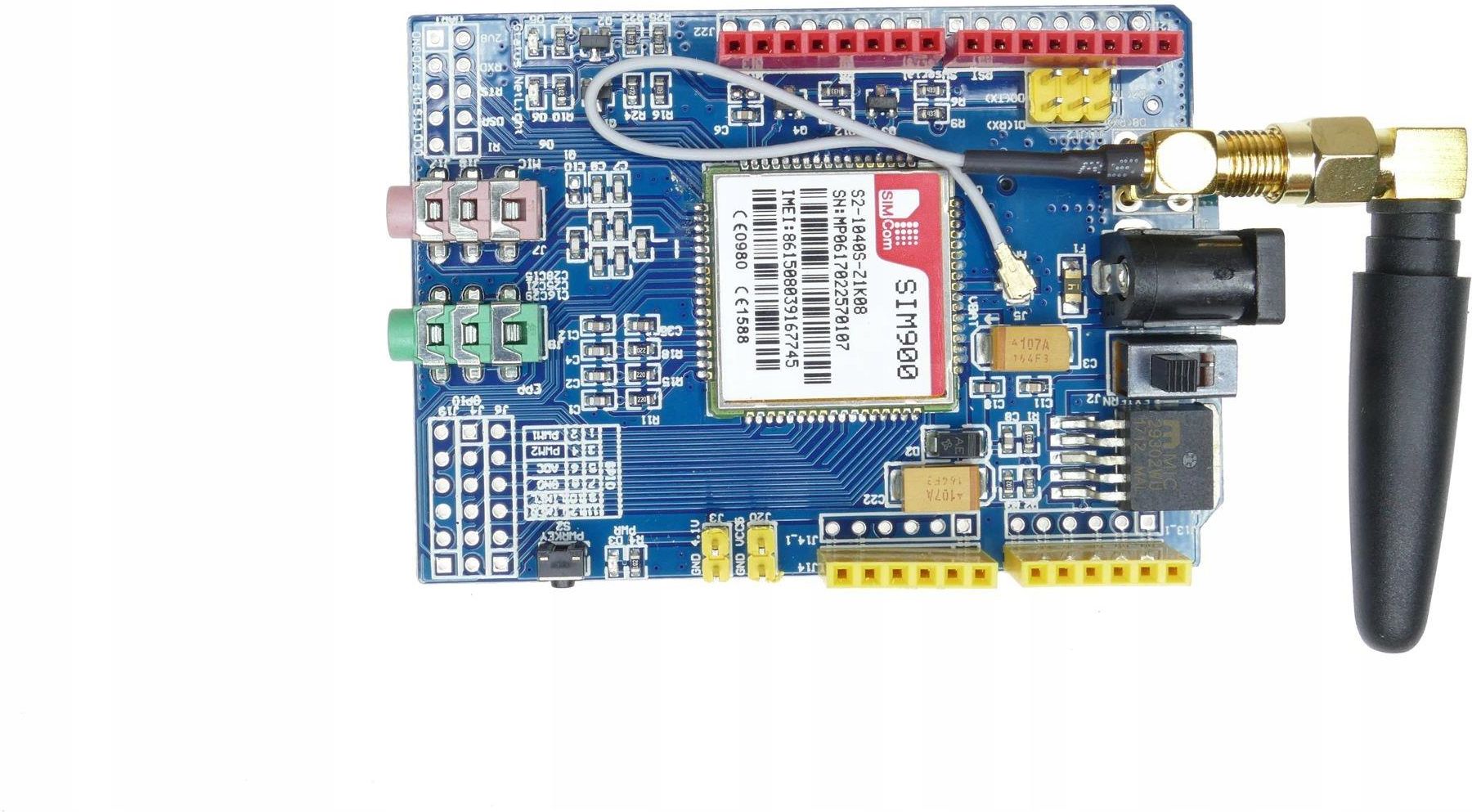Mikrokontroler MODULOSY MODUŁ GSM/GPRS SIM 900 SHIELD ARDUINO UNO ...