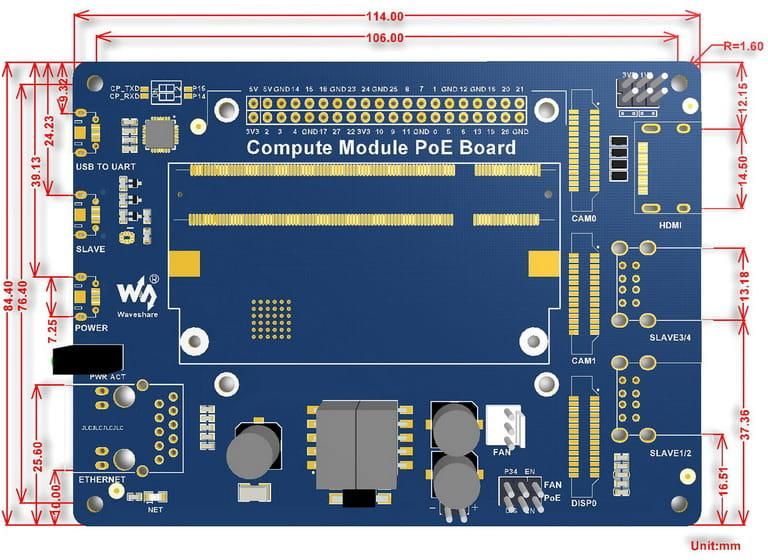 Mikrokontroler Waveshare Płytka Prototypowa Z Poe Dla Raspberry Pi Cm3 ...