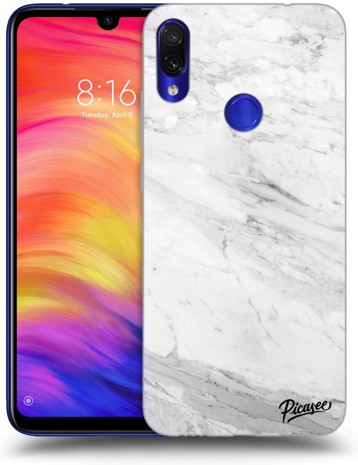 Silikonowe przeźroczyste etui na Xiaomi Redmi Note 7 - White marble ...