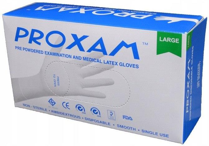 Rękawice lateksowe diagonostyczne Proxam 100szt. - Ceny i opinie - Ceneo.pl