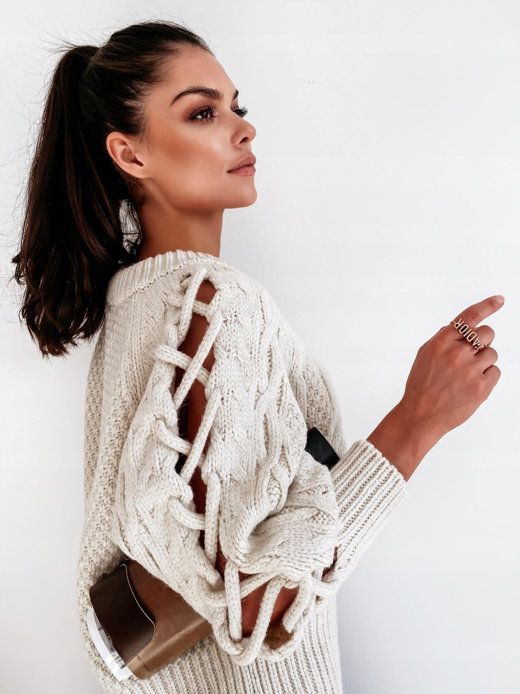 Sweter Warkocz Wiązanie Na Ramionach Cocomore - Ceny i opinie - Ceneo.pl