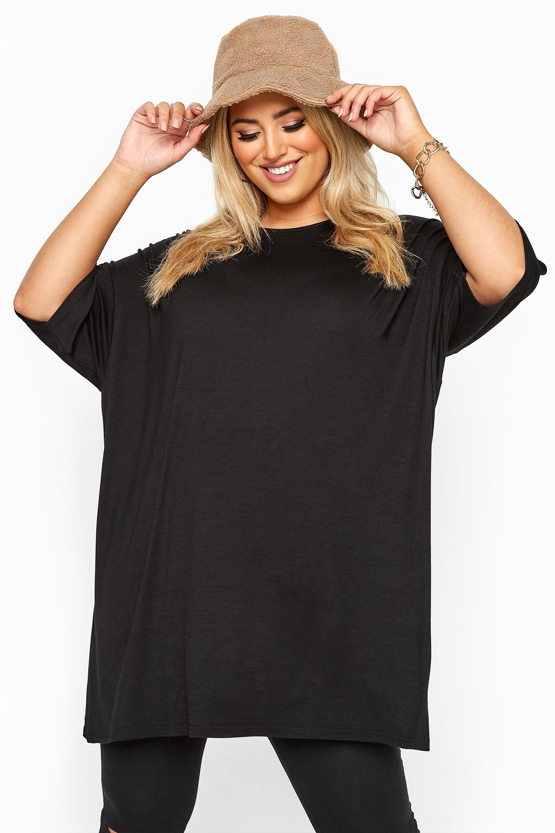Duży Rozmiar Slate Black Jersey Oversized TShirt 44 - Ceny i opinie ...