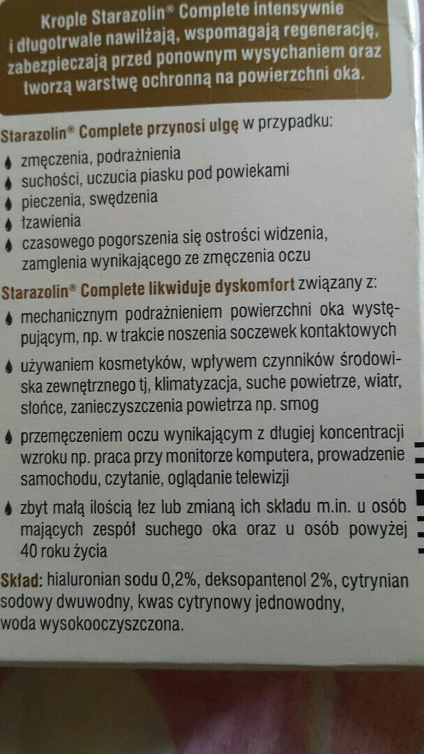Starazolin Complete krople do oczu 10ml - Opinie i ceny na Ceneo.pl