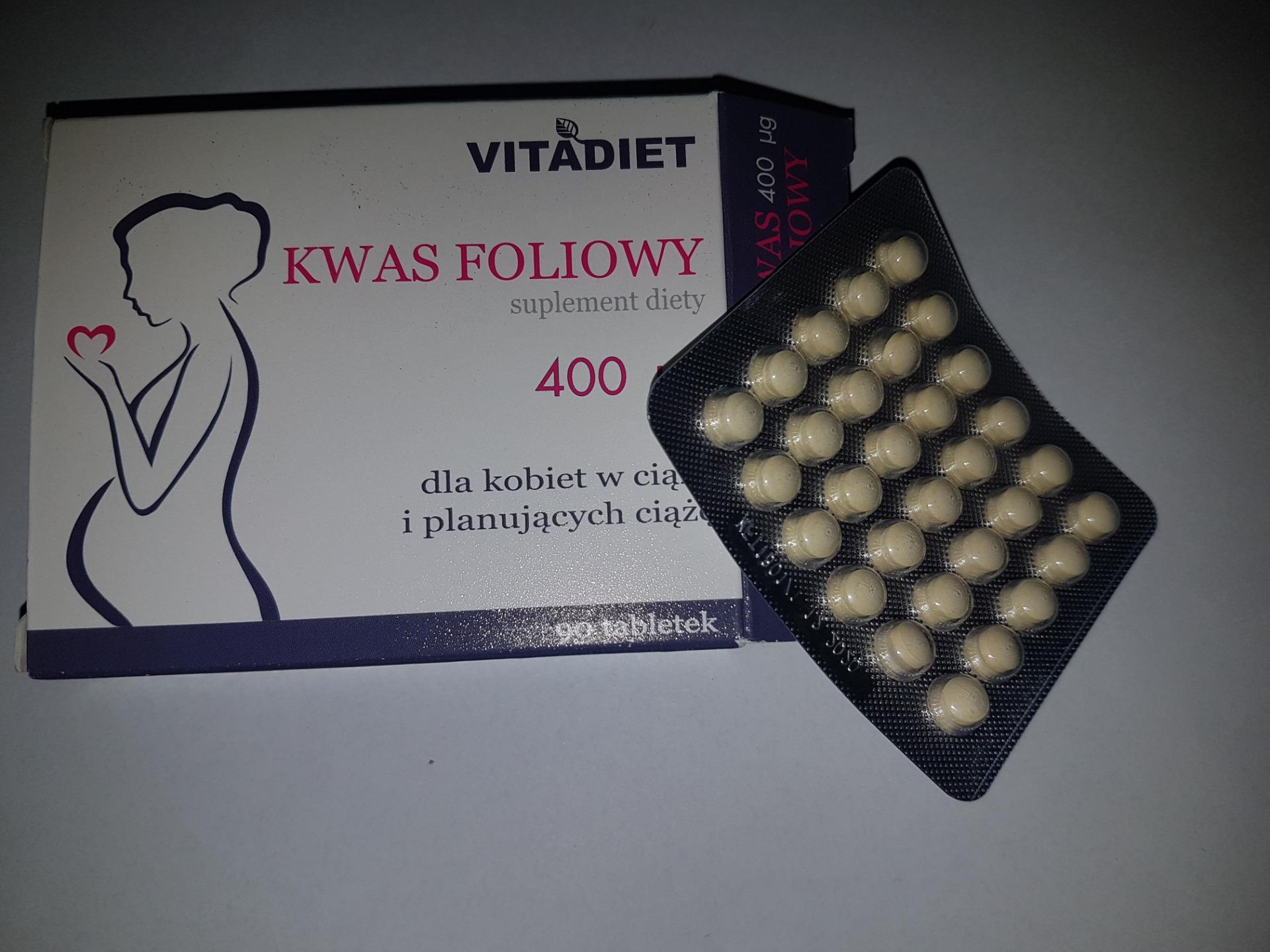 VITADIET Kwas foliowy 400 ug - 90 tabl. - Opinie i ceny na Ceneo.pl