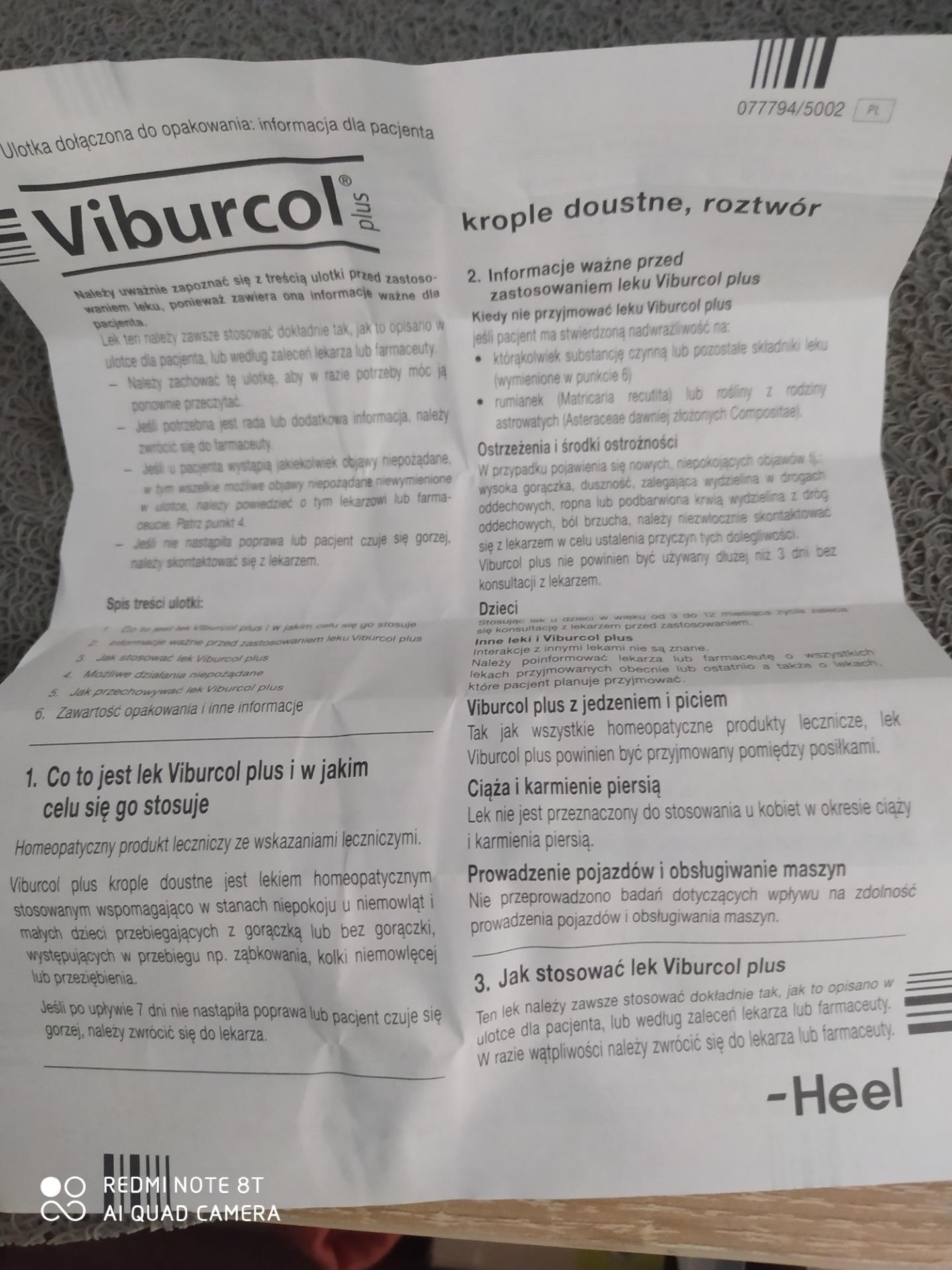 Lek homeopatyczny HEEL Viburcol Plus krop.doustne 15x1ml - Opinie i ...
