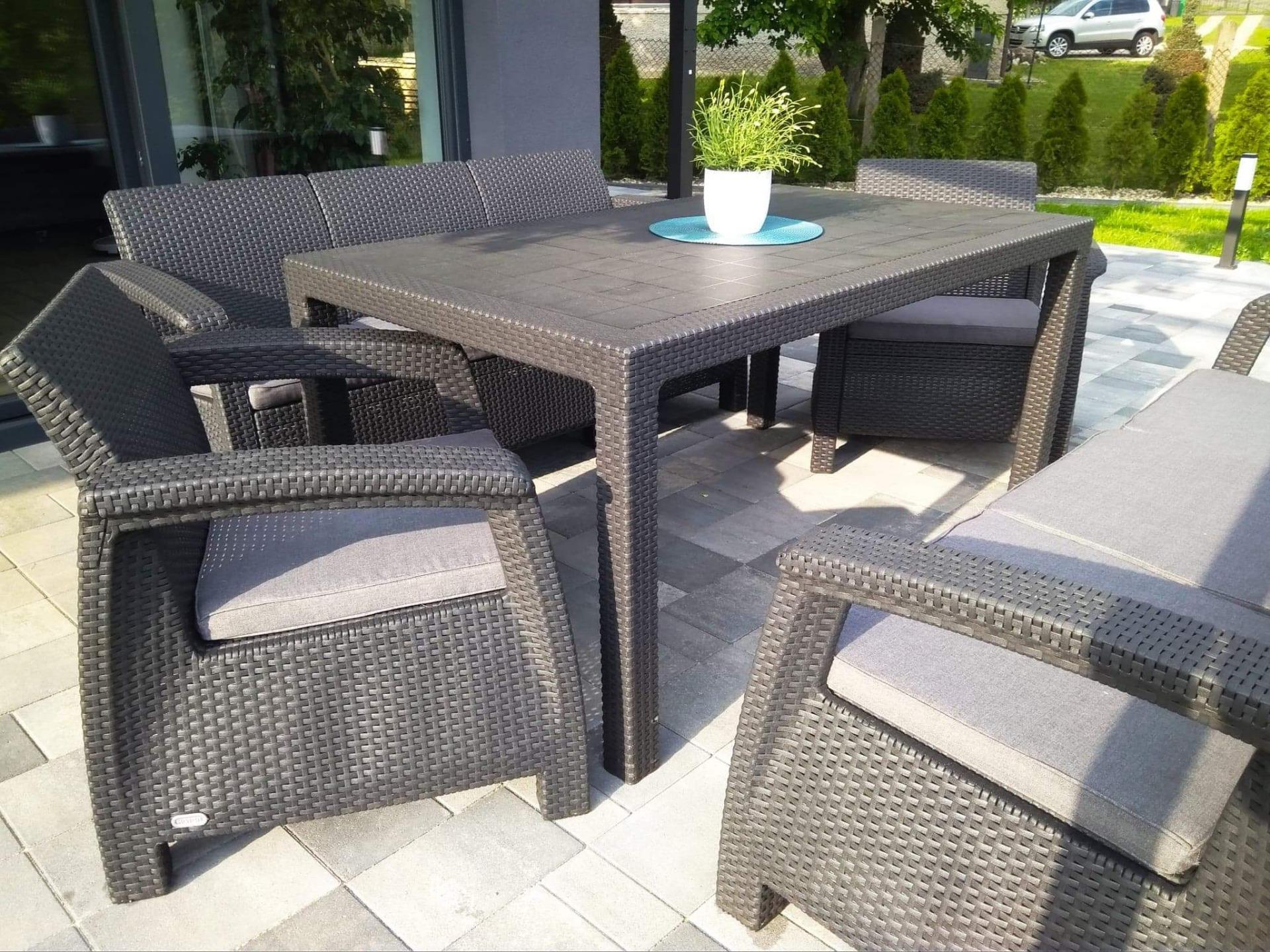 Zestaw mebli ogrodowych Curver Corfu Fiesta Max Grafitowy - Ceny i ...