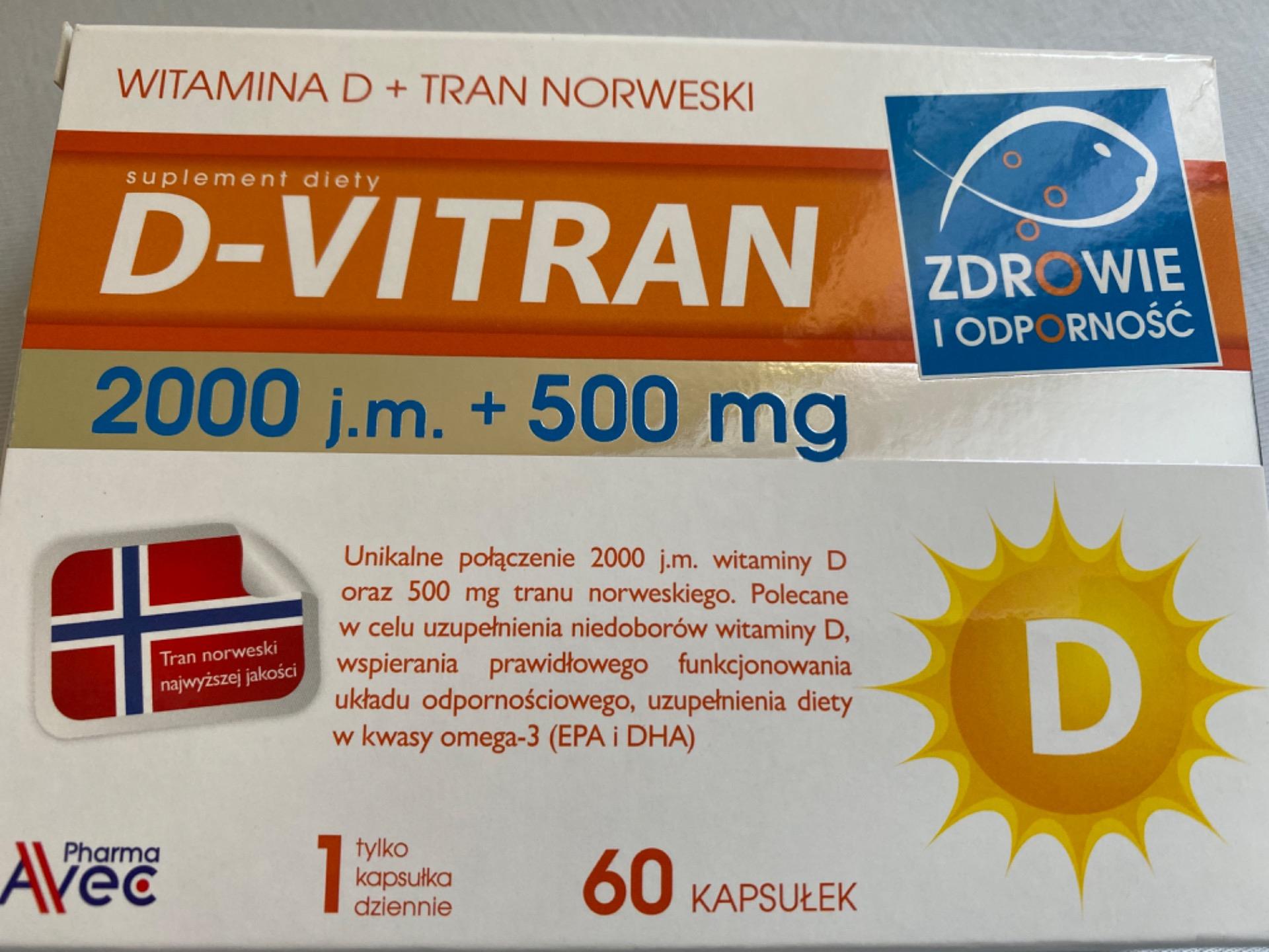 D-Vitran 2000 j.m. 500mg 60 kaps. - Opinie i ceny na Ceneo.pl