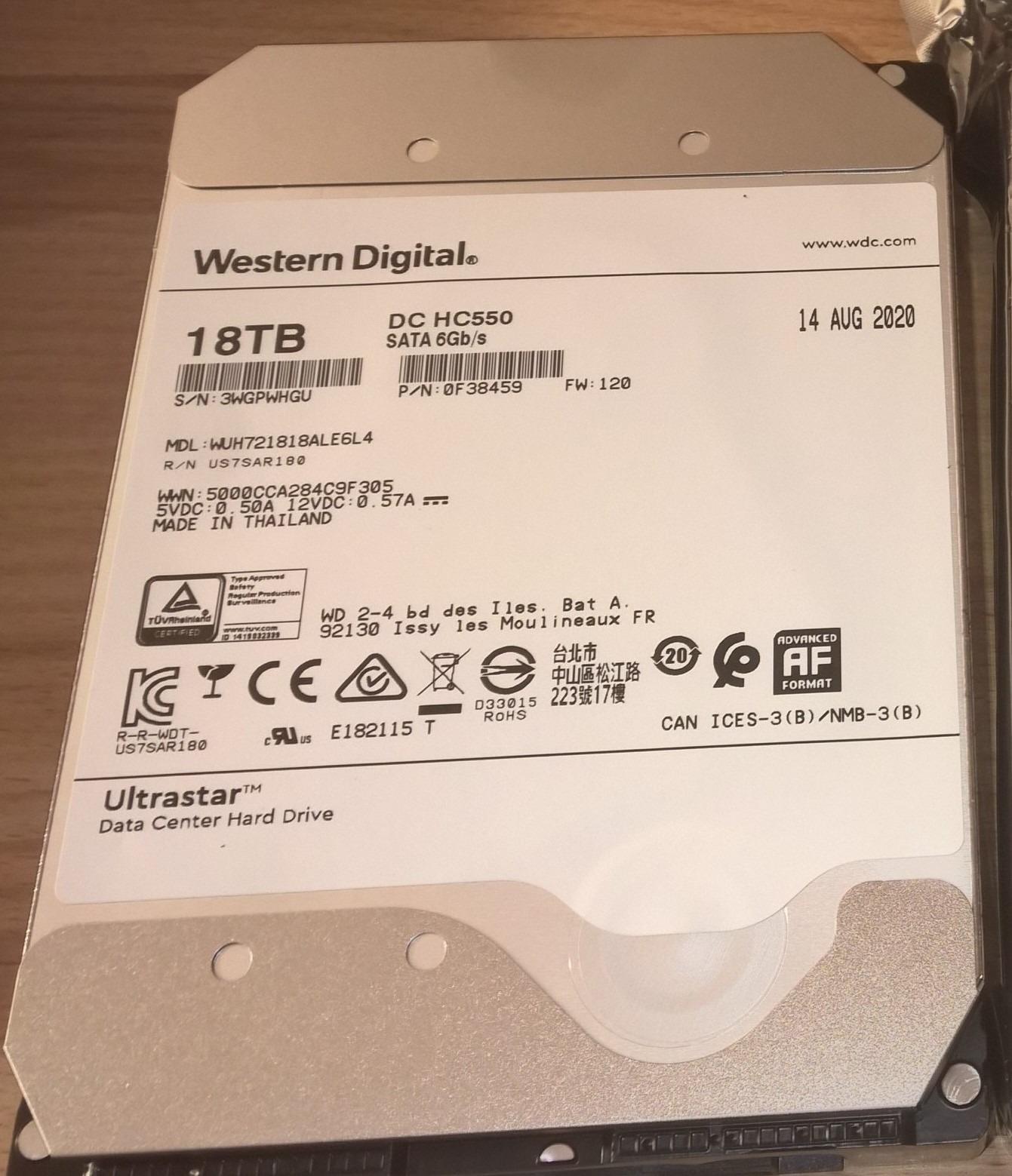 Dysk twardy Western Digital Ultrastar DC HC550 3.5'' HDD 18TB 7200RPM ...