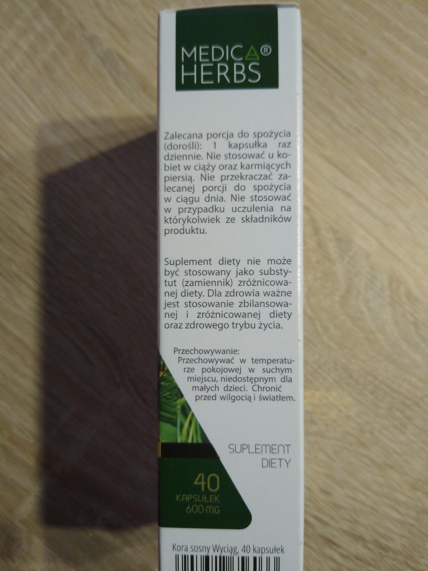 Medica Herbs KORA SOSNY 40 kaps - Opinie i ceny na Ceneo.pl