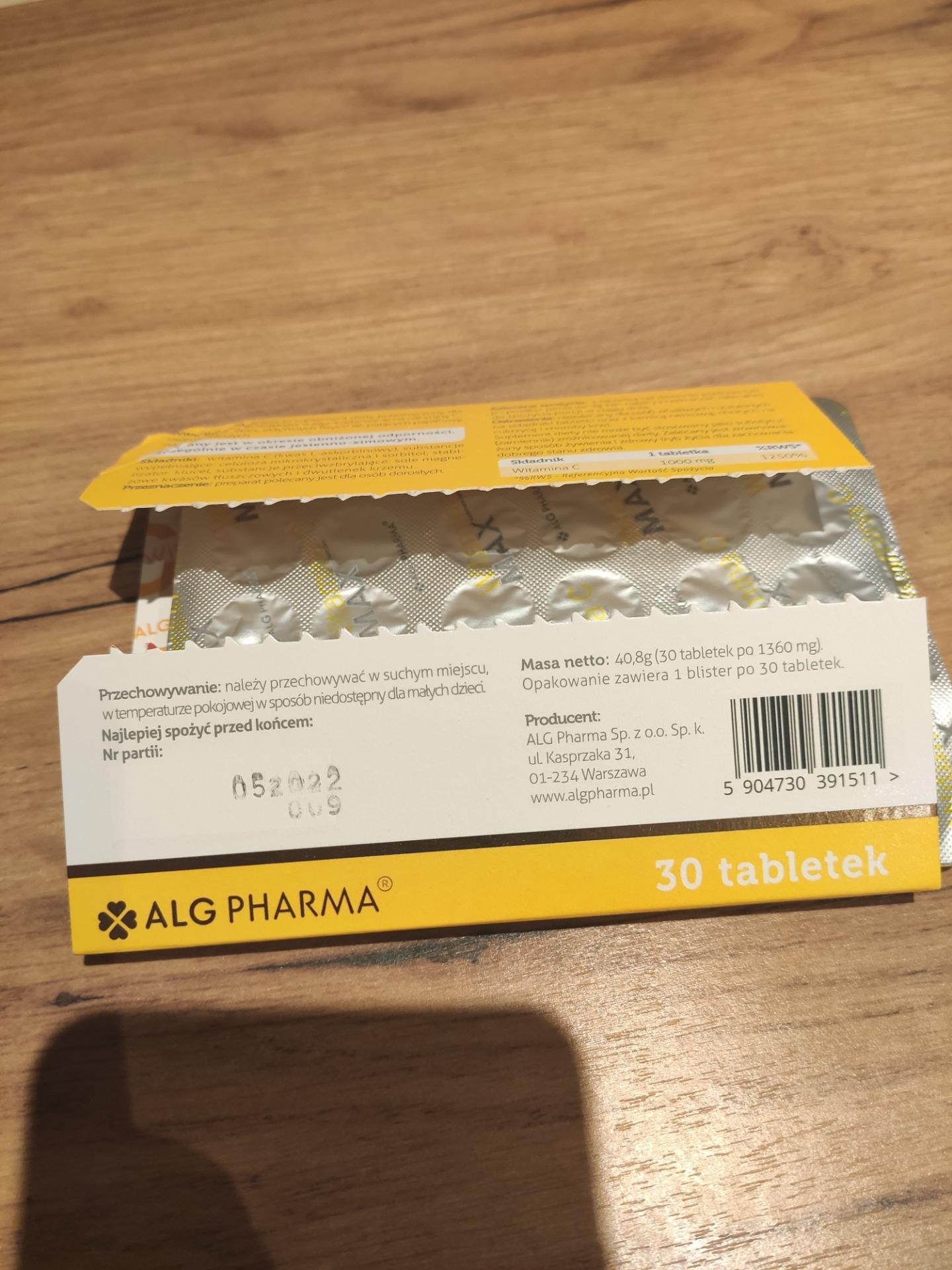 Alg Pharma Witamina C Max 30Tabl - Opinie i ceny na Ceneo.pl