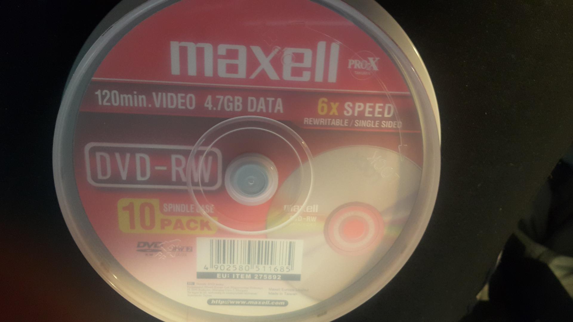 Nośnik danych MAXELL DVD-RW 4,7GB 6X CAKE10 275892.05.TW - Opinie i ...