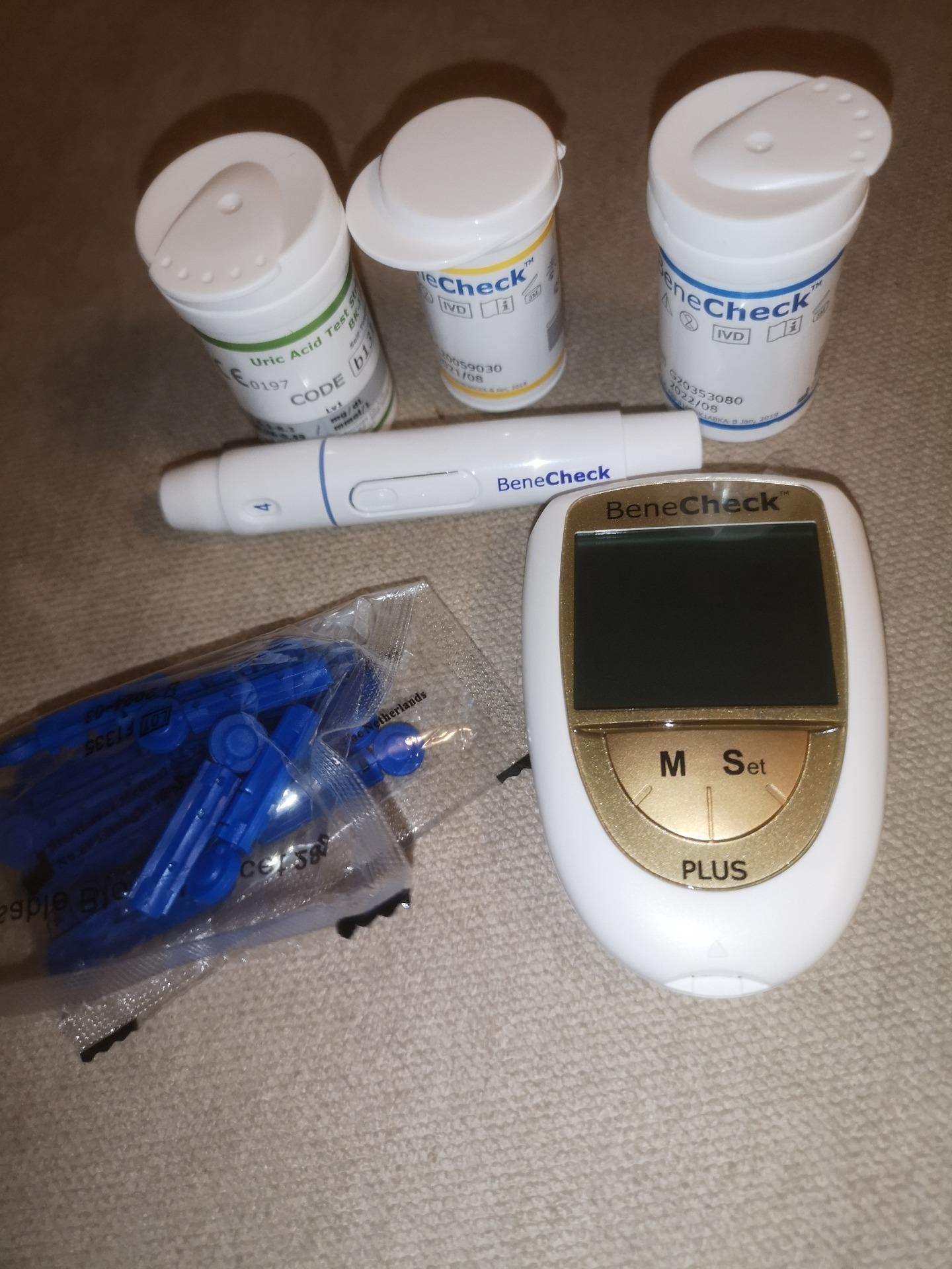 Benecheck Plus 3w1 monitor glukozy cholesterolu i kwasu moczowego ...