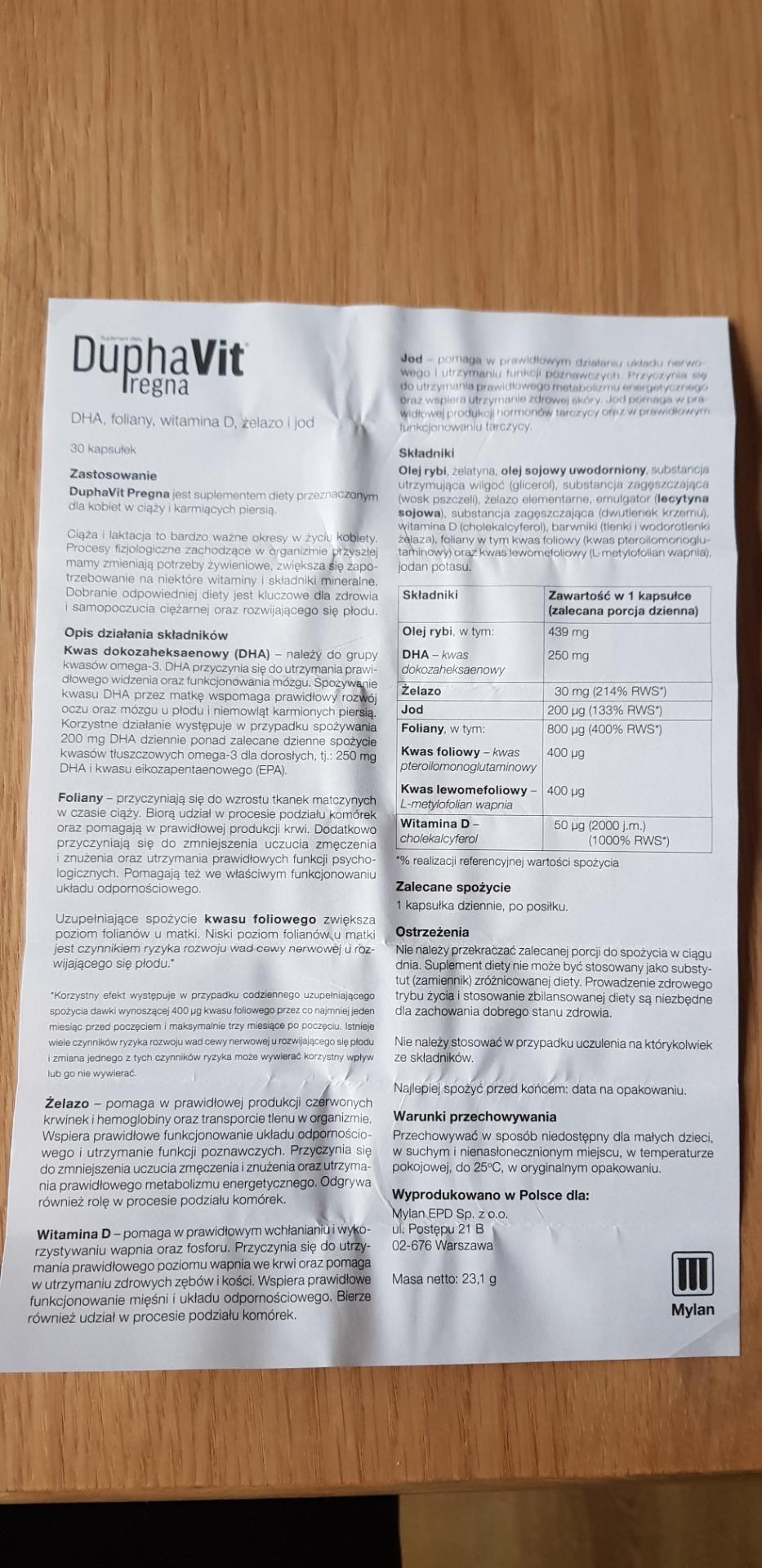 DuphaVit Pregna 30 kaps - Opinie i ceny na Ceneo.pl