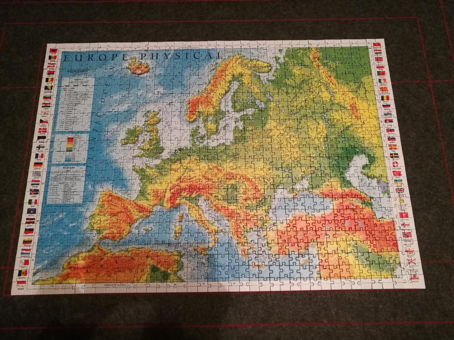 Trefl Puzzle 1000el. Mapa fizyczna Europy 10605 - Ceny i opinie - Ceneo.pl